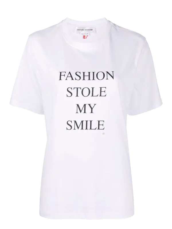 Victoria Beckham Slogan-print Organic Cotton T-shirt - White