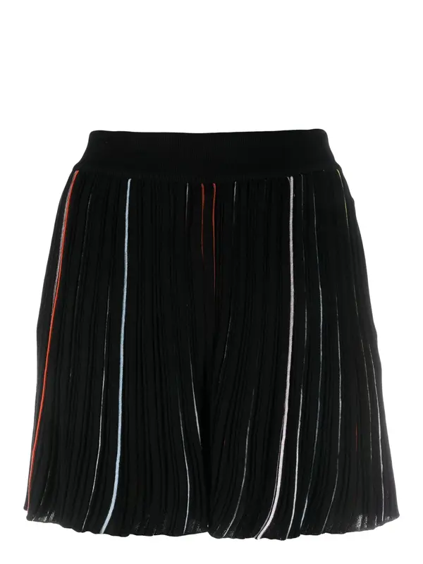 Sonia Rykiel Paris Contrast-stripe Pleated Shorts - Black