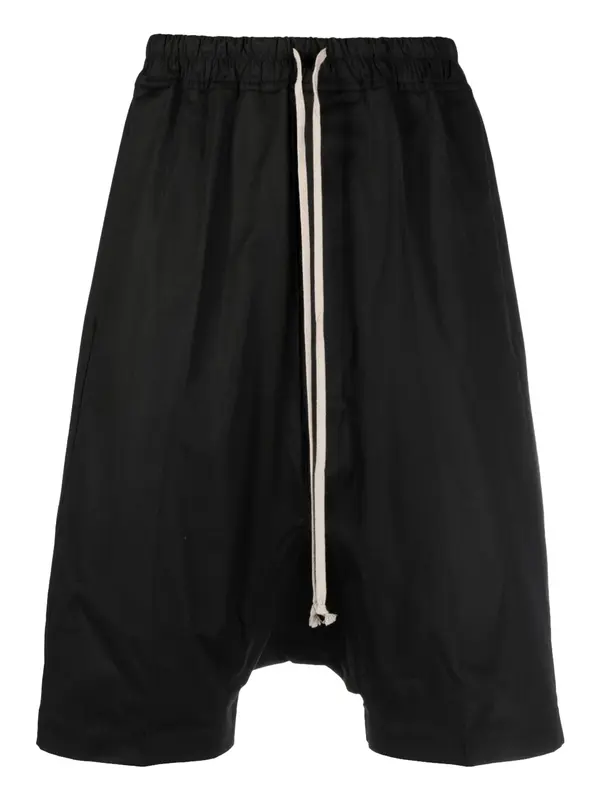 Rick Owens Drawstring Drop-crotch Shorts - Black