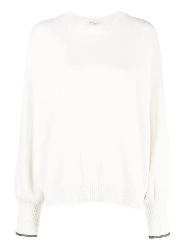 Brunello Cucinelli Cashmere Crew-neck Jumper - White