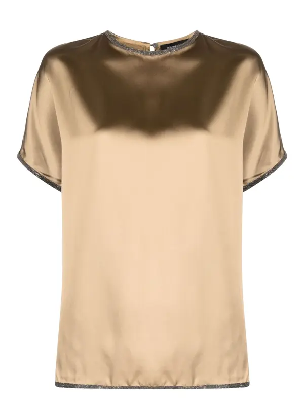 Fabiana Filippi Embellished Satin T-shirt - Neutrals
