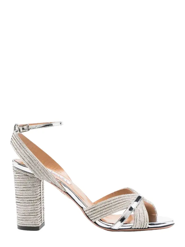 AQUAZZURA Sundance 85mm Crystal-embellished Sandals - Silver