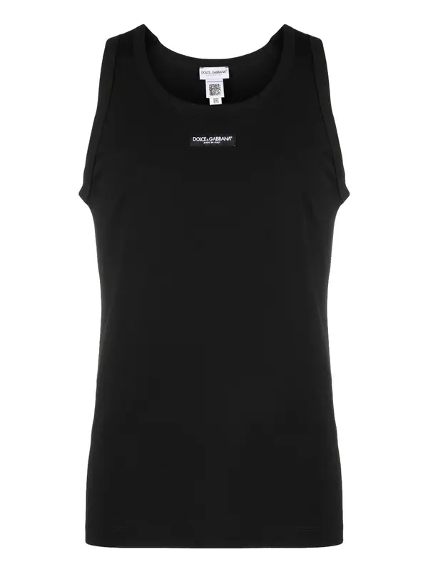 Dolce & Gabbana Logo-patch Tank Top - Black
