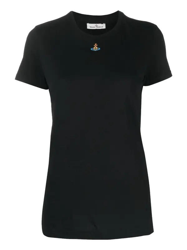 VIVIENNE WESTWOOD Orb Logo-embroidered T-shirt - Black