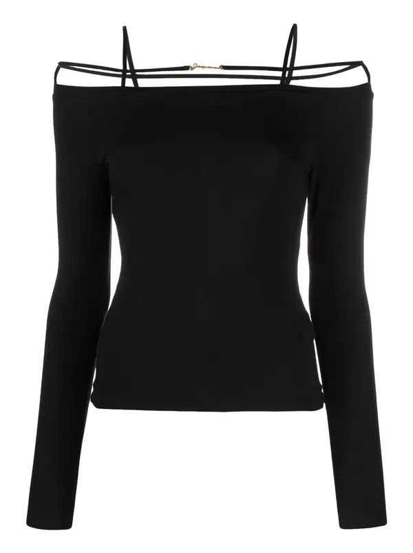Jacquemus Le T-shirt Sierra Cotton Top - Black