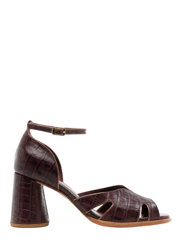 STUDIO CHOFAKIAN Lucie 65mm Leather Sandals - Brown