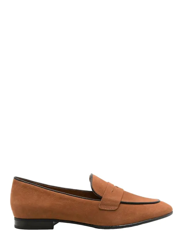 STUDIO CHOFAKIAN Lauren Penny-slot Leather Loafers - Brown