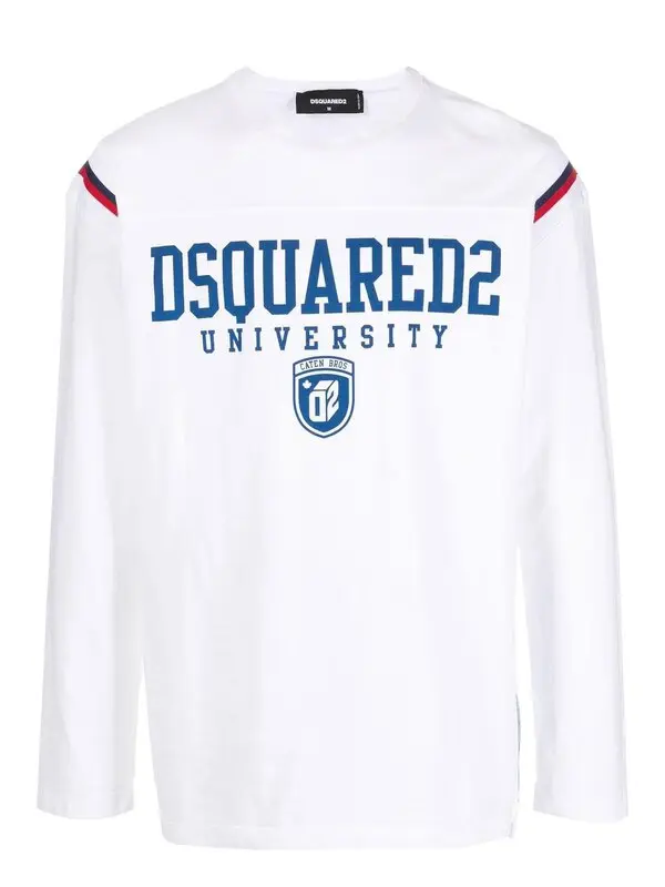 Dsquared2 University-print Long-sleeve T-shirt - White