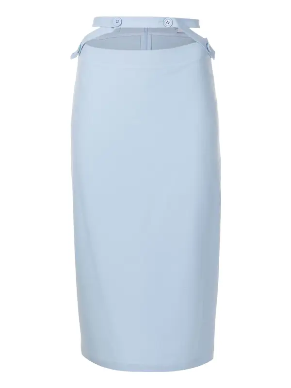 GLORIA COELHO Cut-out Pencil Skirt - Blue