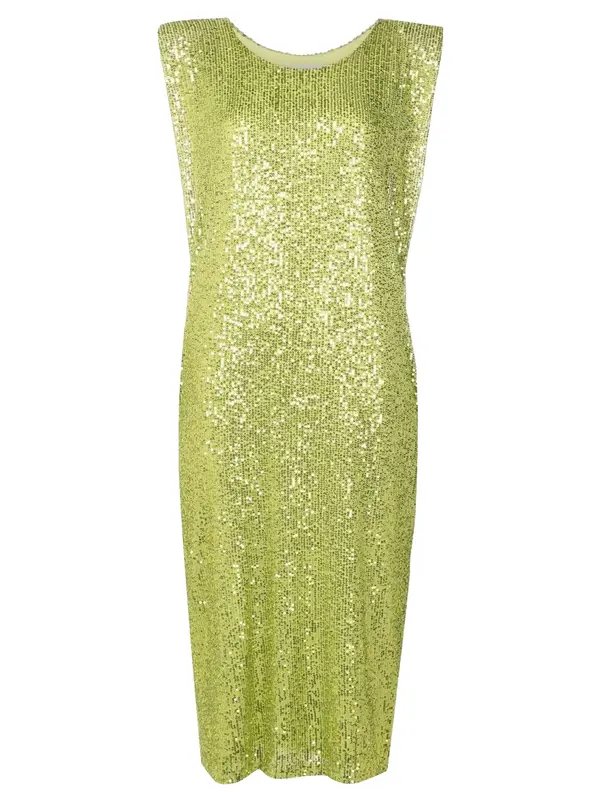 GLORIA COELHO All-over Sequin Midi Dress - Green