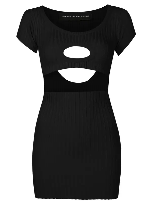 GLORIA COELHO Cut-out Mini Dress - Black