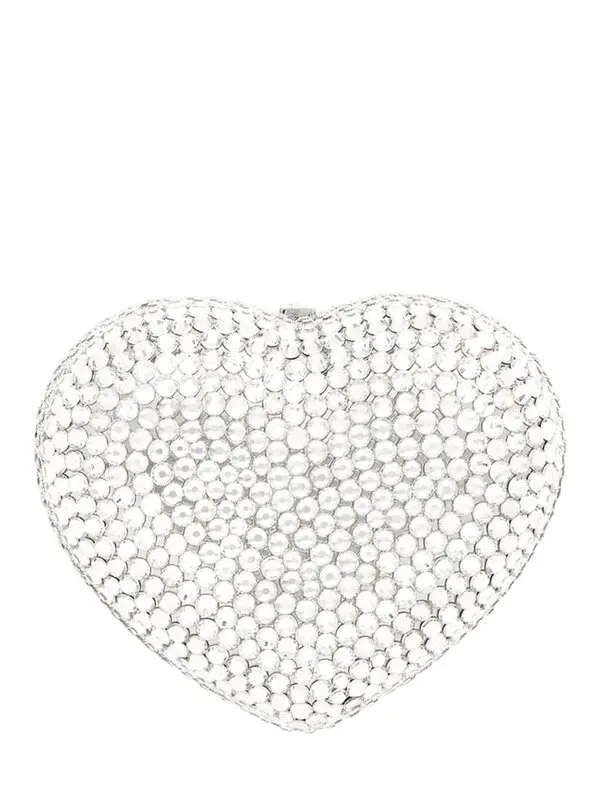 Judith Leiber Heart Crystal Pillbox - Silver