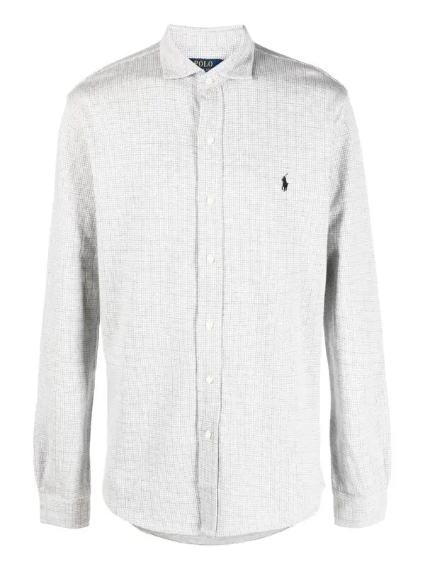Polo Ralph Lauren Logo-embroidered Cotton Shirt - Grey
