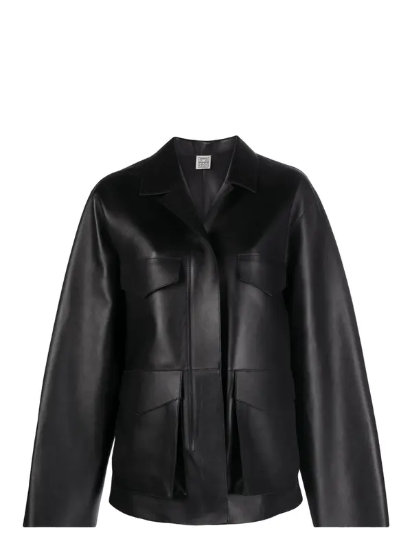 TOTÊME - TOTEME Zipped Wide-Sleeve Leather Jacket