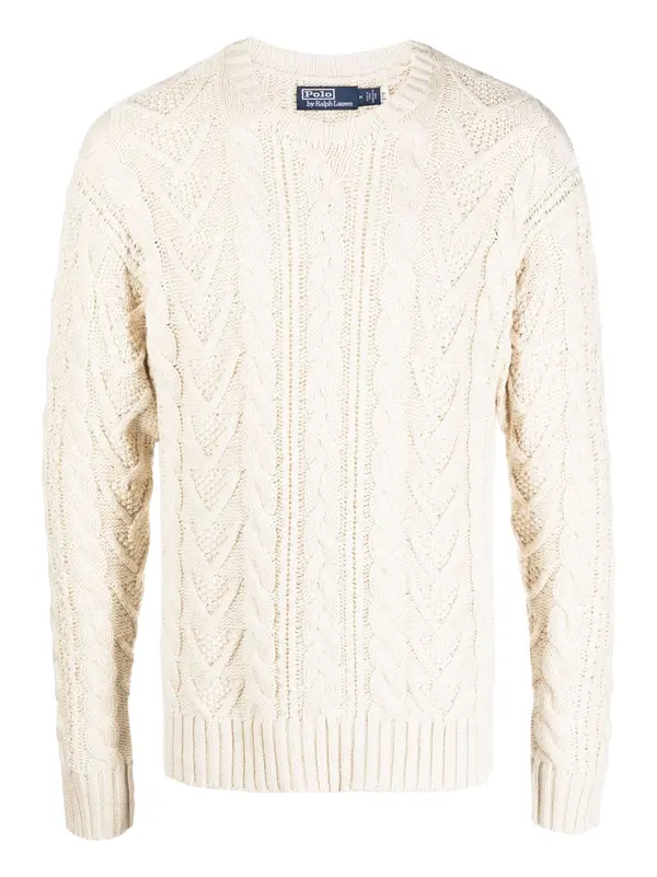 Polo Ralph Lauren Cable-knit Cotton-blend Jumper - Neutrals
