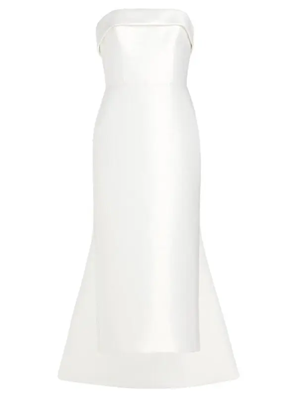 Amsale Mikado Satin Tea-length Bridal Dress - Ivory