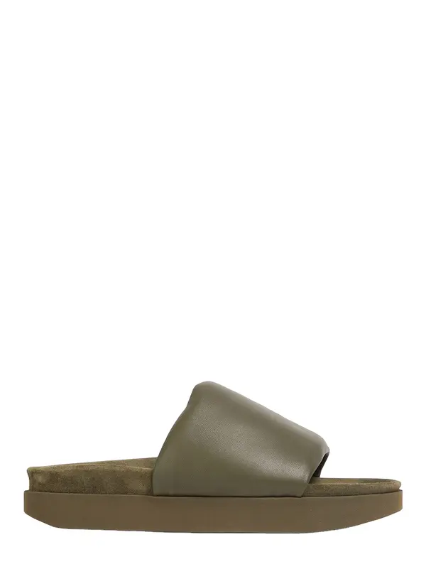 Zimmermann Padded Leather Slides - Army Green