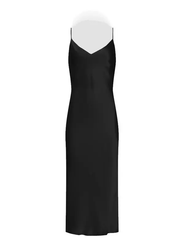 L'Agence Seridine Midi Slip Dress - Black