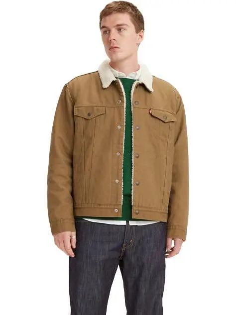LEVI'S Canvas Type Iii Sherpa Trucker Jacket - Cougar