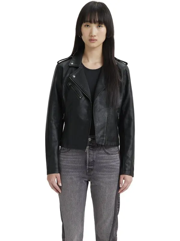 LEVI'S Faux Leather Moto Jacket - Black