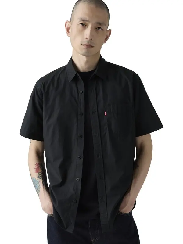 LEVI'S Short-sleeve Classic Standard Fit Shirt - Jet Black
