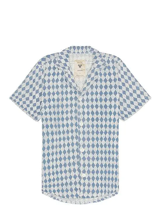 Oas Navy Diamond Cuba Terry Shirt - Blue