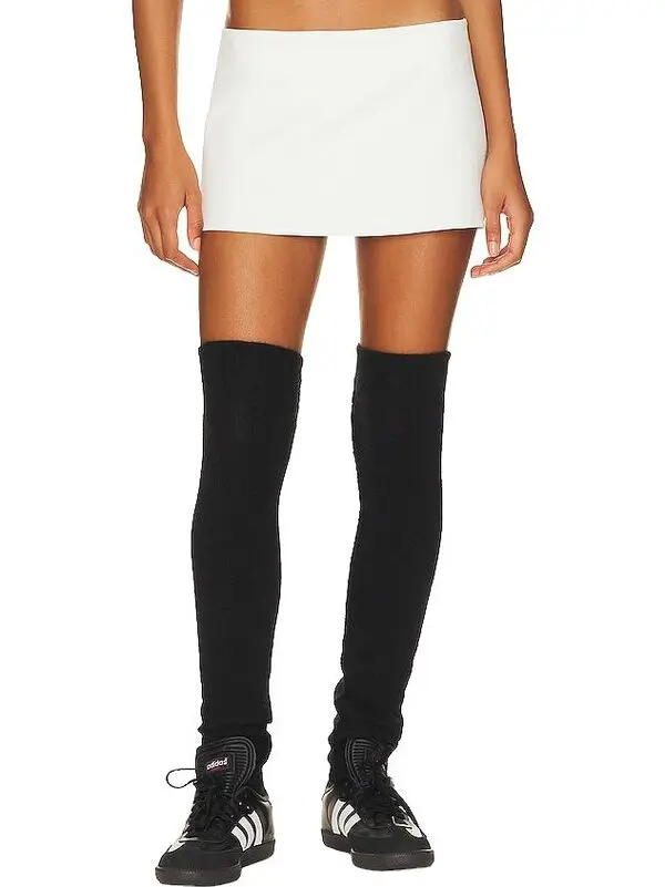 GUIZIO Micro Mini Stretch Skirt - White