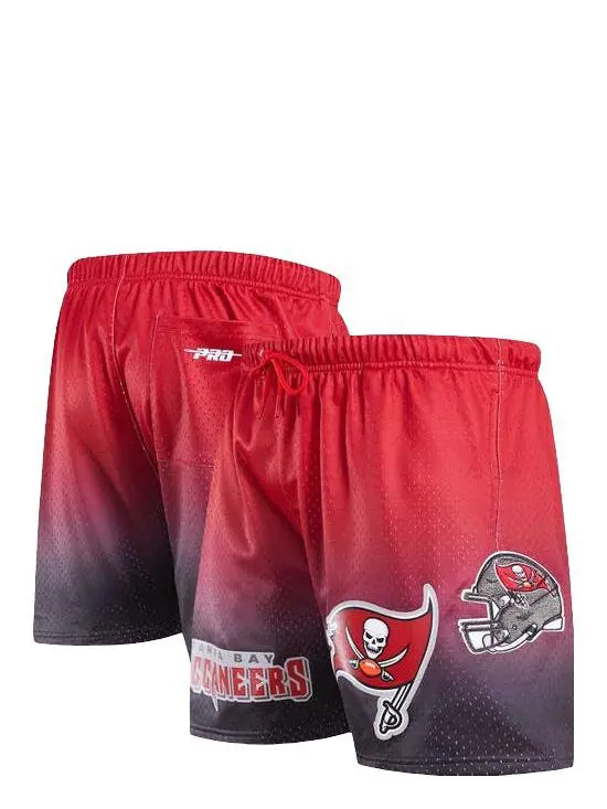PRO STANDARD Red Tampa Bay Buccaneers Ombre Mesh Shorts - Black
