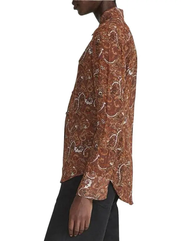 Rag & Bone Antonia Paisley Classic Top - Brwmulti