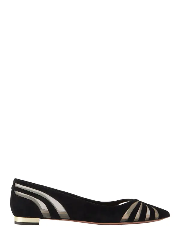 AQUAZZURA The Spy Suede Ballet Flats - Black