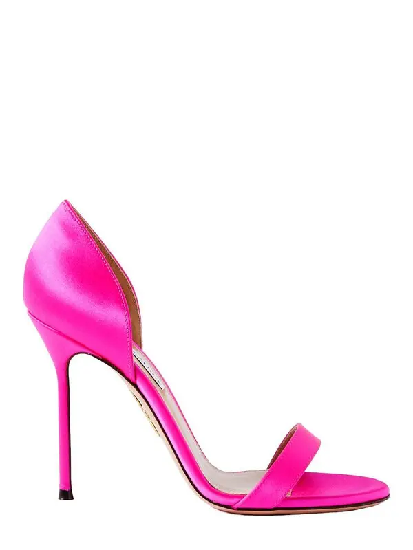 AQUAZZURA Uptown 105 Satin Sandals - Pink