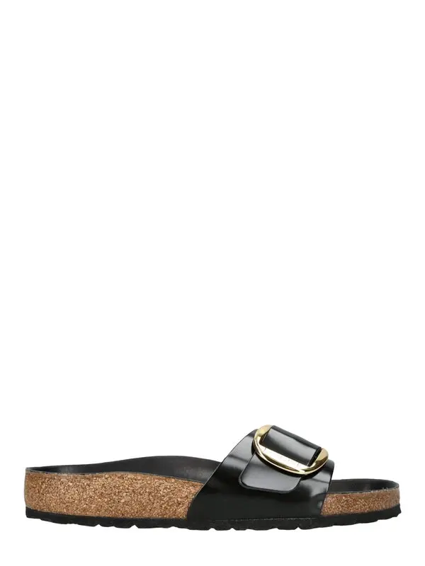 BIRKENSTOCK Leather Big Buckle Sandals - Black