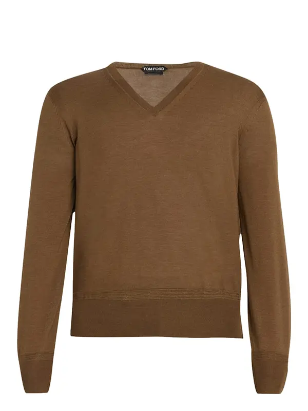 TOM FORD Cashmere V-neck Sweater - Wood