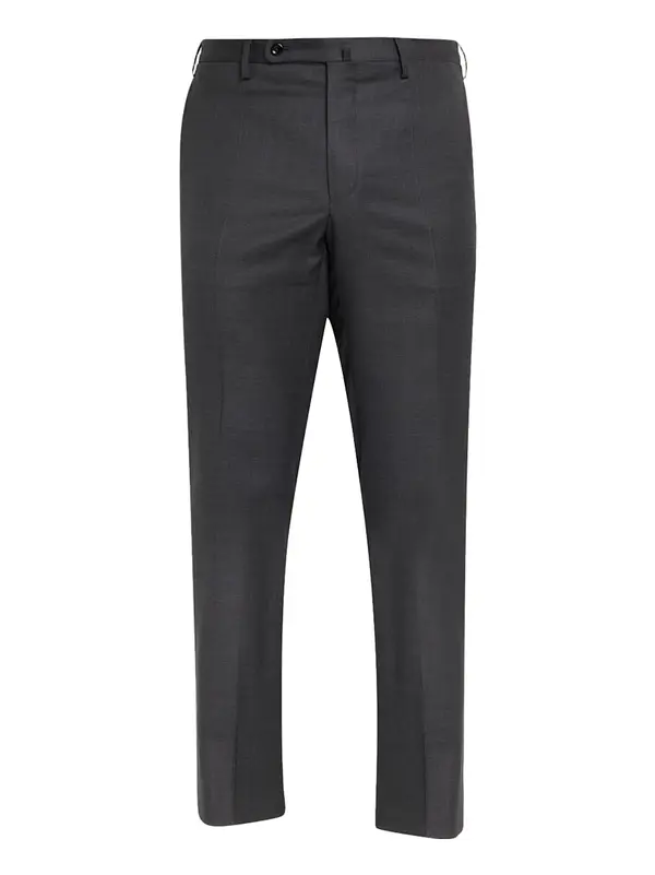 Incotex Wool Sharkskin Trousers - Dark Grey