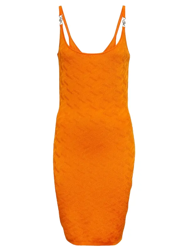Versace Medusa '95 La Greca Jacquard Minidress - Orange