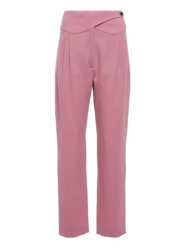 BLAZÉ MILANO Wool Straight Pants - Pink