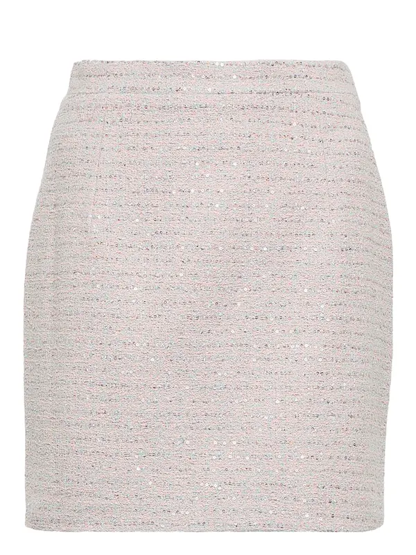 Alessandra Rich Embellished Tweed Miniskirt - Multicoloured