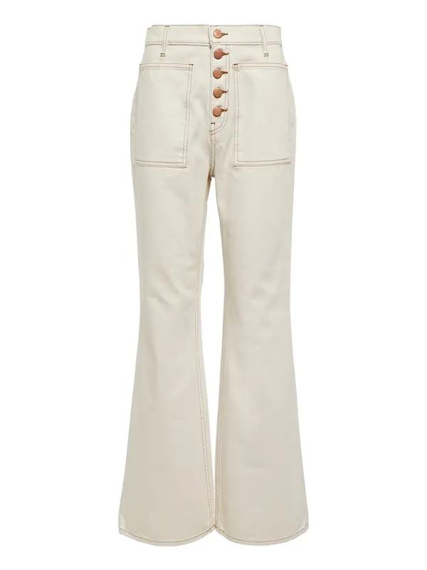 Ulla Johnson Lou High-rise Flared Jeans - White