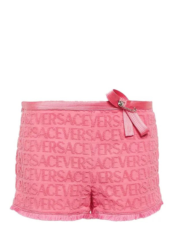Versace X Dua Lipa Allover Cotton Terry Shorts - Pink