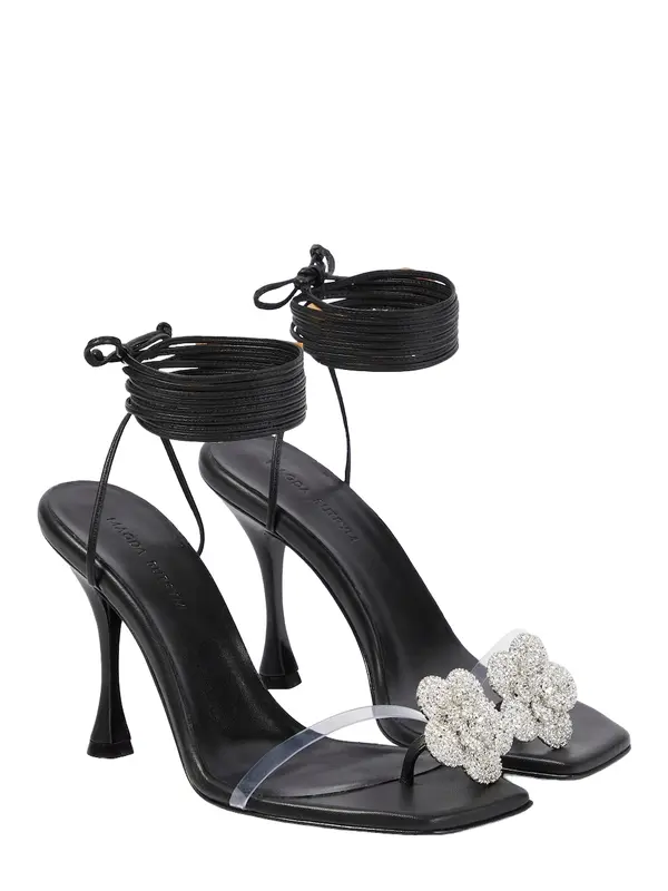 Magda Butrym Embellished Leather Sandals - Black