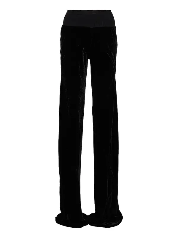 Rick Owens Wide-leg Velvet Pants - Black
