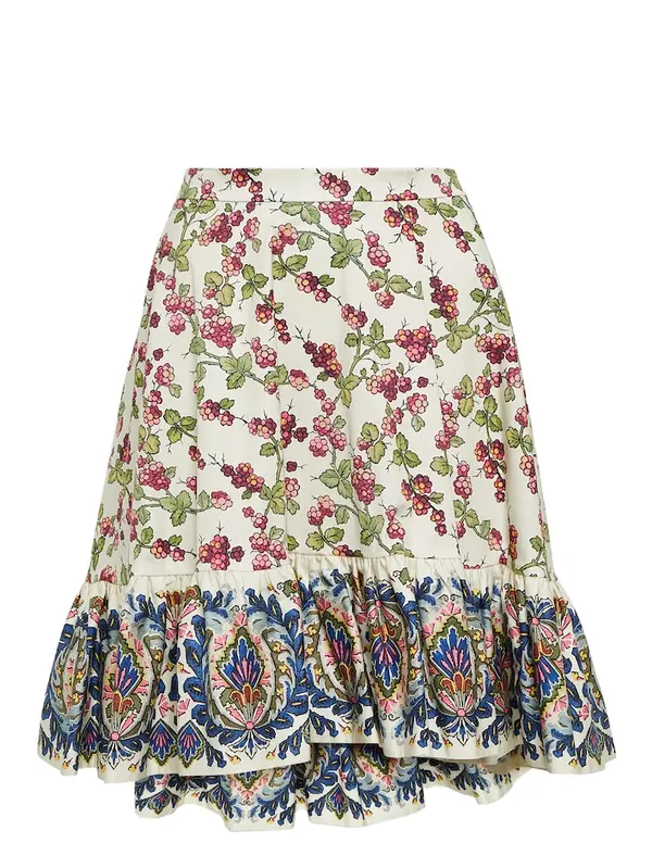 Etro Printed Cotton Mini Skirt - Multicoloured