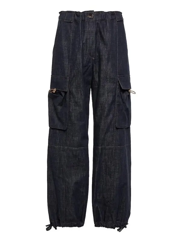Brunello Cucinelli Mid-rise Cargo Jeans - Blue