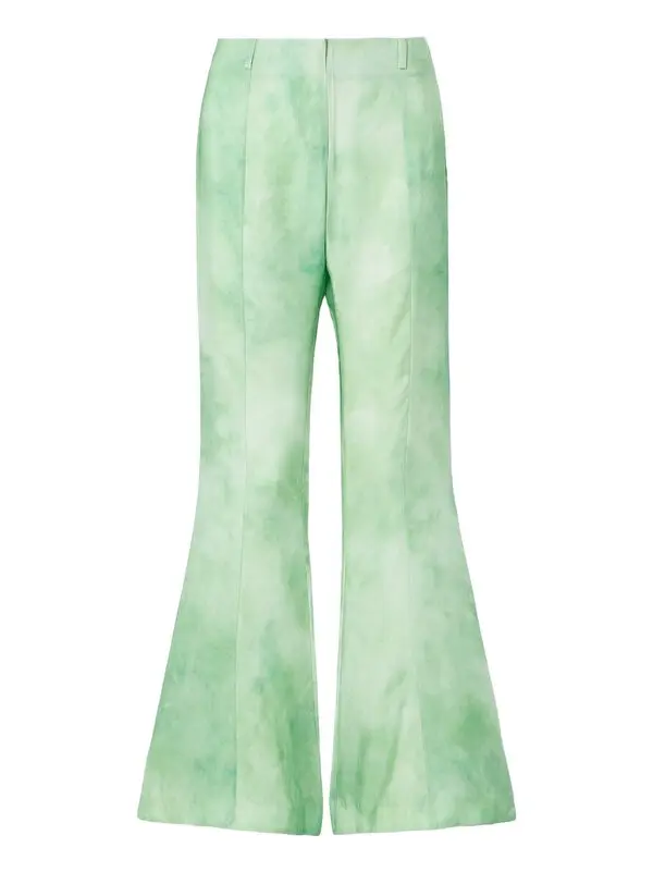 Acne Studios Flared Tie-dyed Twill Trousers - Green