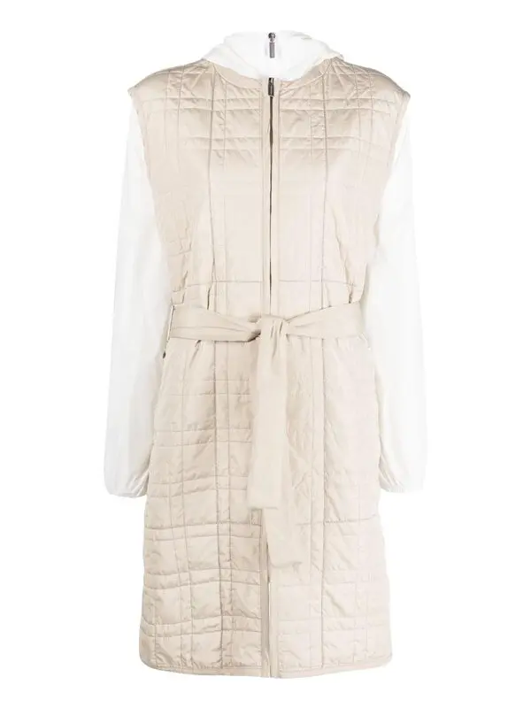 Fabiana Filippi Layered Hooded Coat - Neutrals