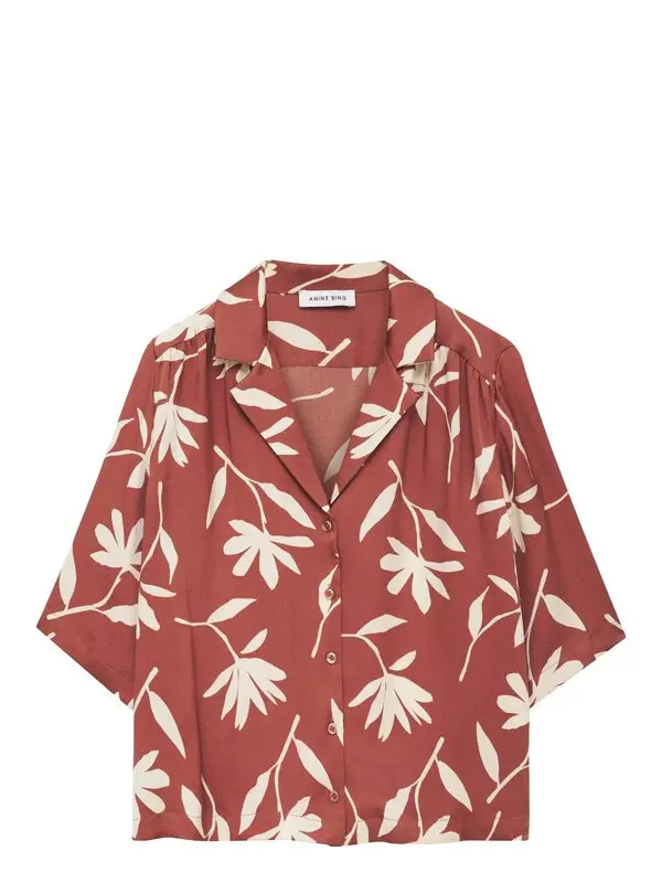 ANINE BING Daisy-print Shirt - Red