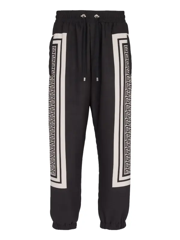 Balmain Monogram-scarf Drawstring Track Pants - Black