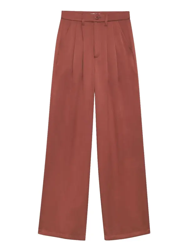 ANINE BING Carrie Silk Trousers - Red