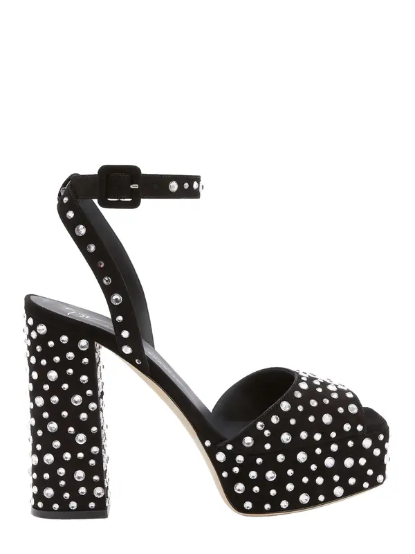 GIUSEPPE ZANOTTI 120mm Betty Sparkle Sandals - Black