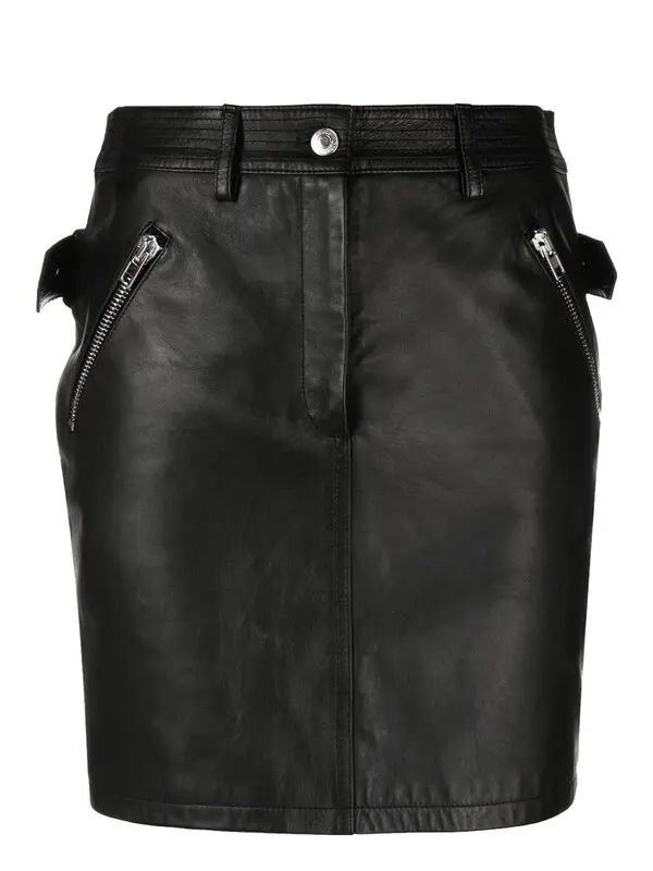 Moschino High-waisted Leather Pencil Skirt - Black
